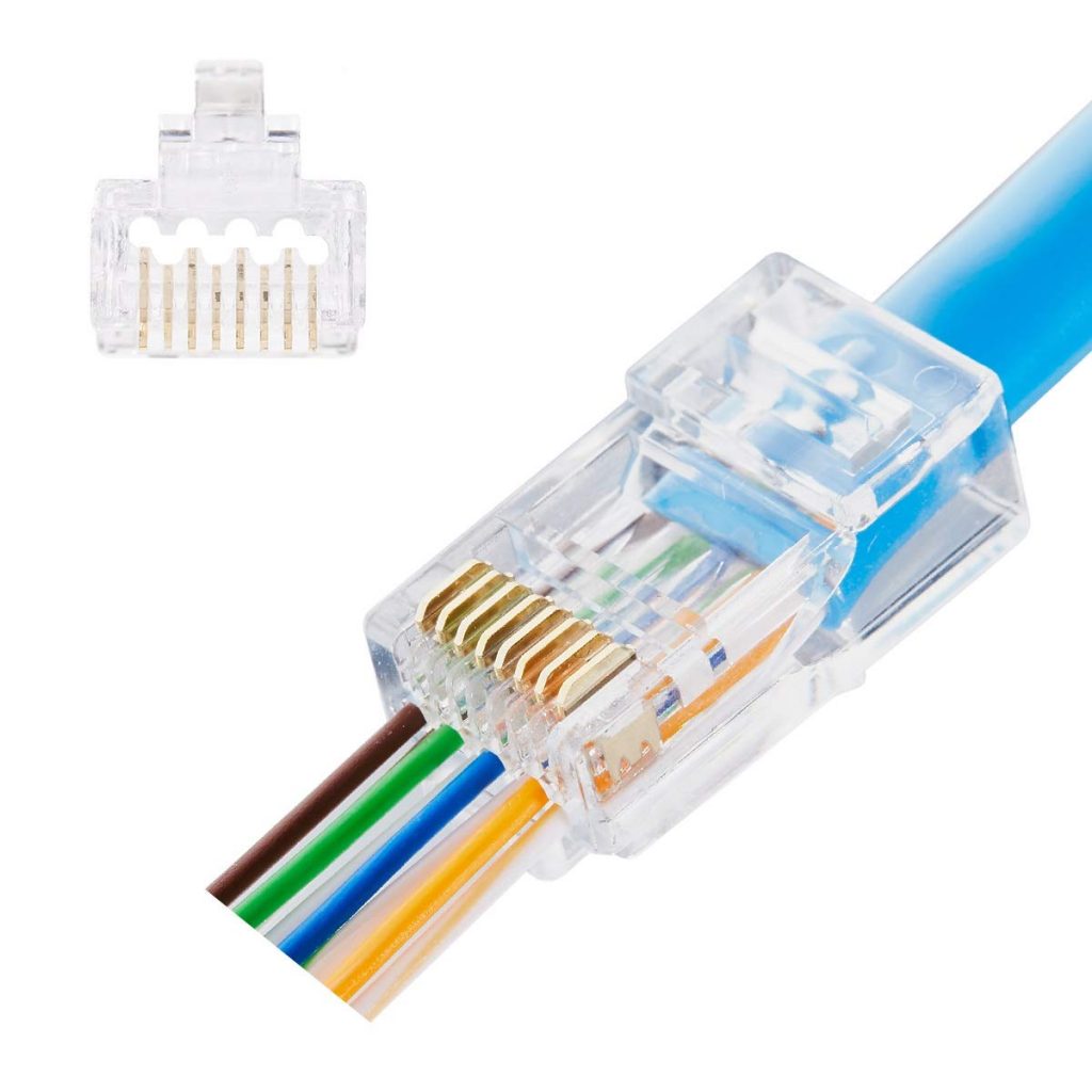 ATLANTICSWIRE CONECTOR RJ45 PASS THROUGH CAT6 MACHO PLASTICO 100-UNIDADES